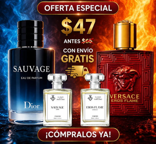 Promoción Versace Eros Flame 100ml - Sauvage Dior 100ml – El papá de ...